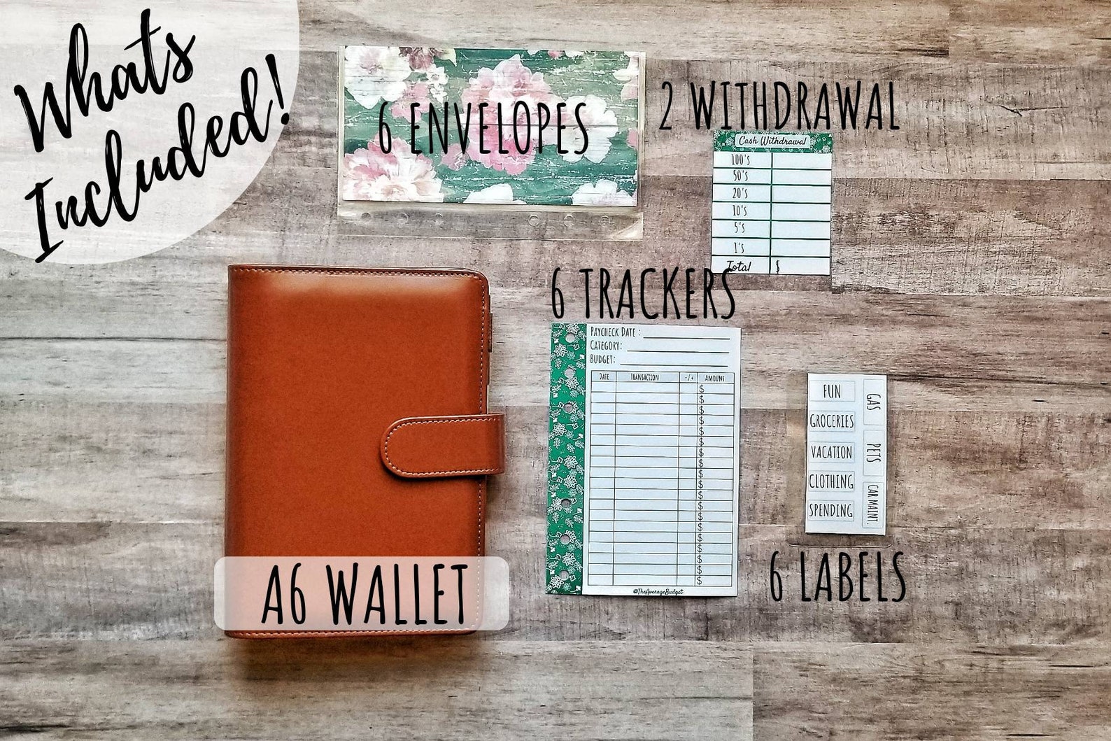Cash Envelope System Wallet A6 Binder Laminated Cash - Etsy