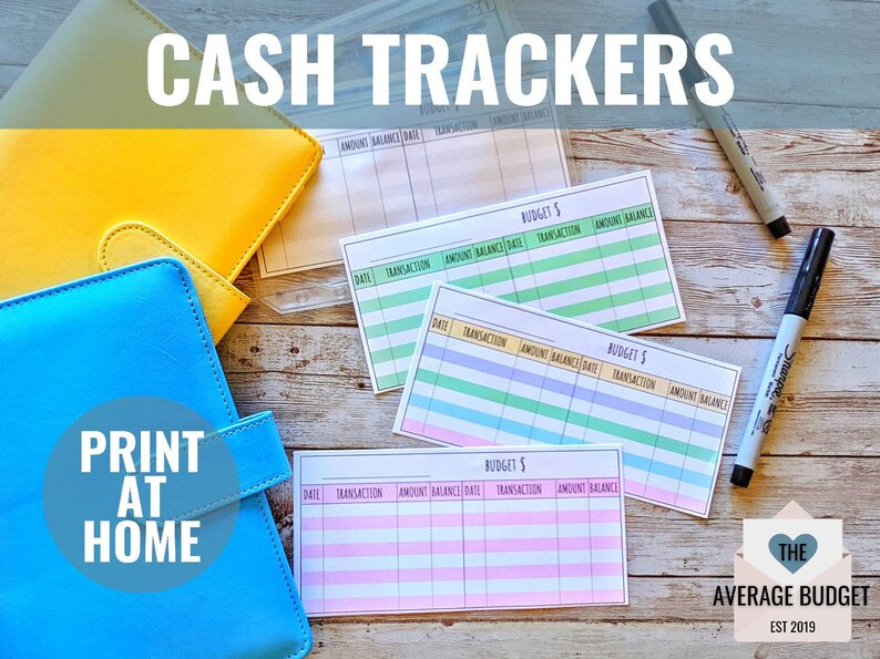Cash Envelope Tracker Horizontal Cash Trackers Printable - Etsy