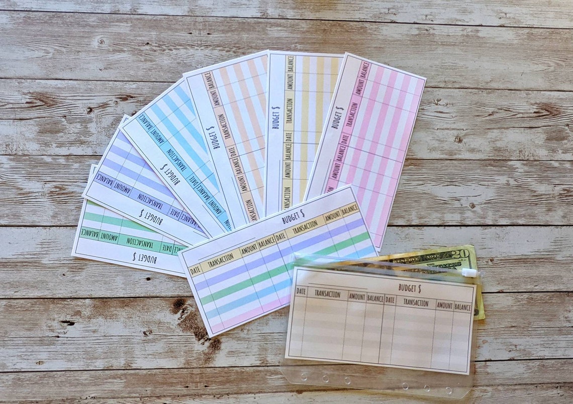 Cash Envelope Tracker Horizontal Cash Trackers Printable - Etsy
