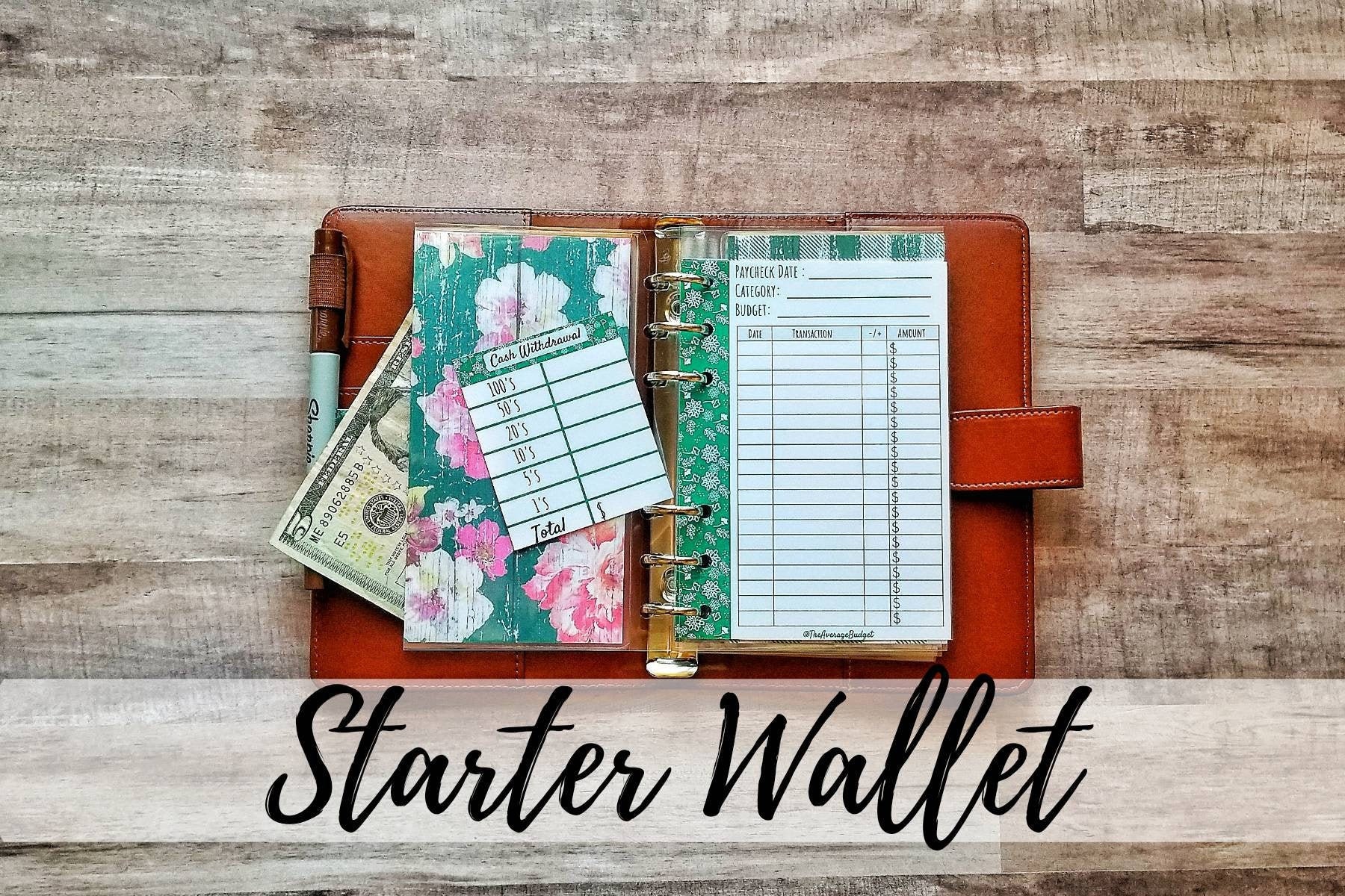 Cash Envelope System Wallet A6 Binder Laminated Cash | Etsy