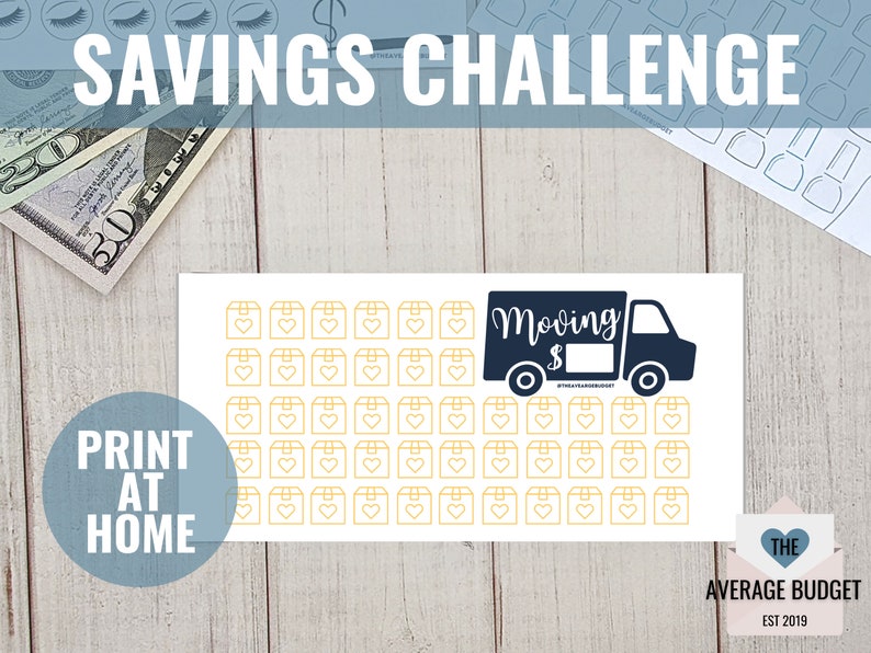 Moving Savings Challenge Cash Envelopes Printable Digital - Etsy