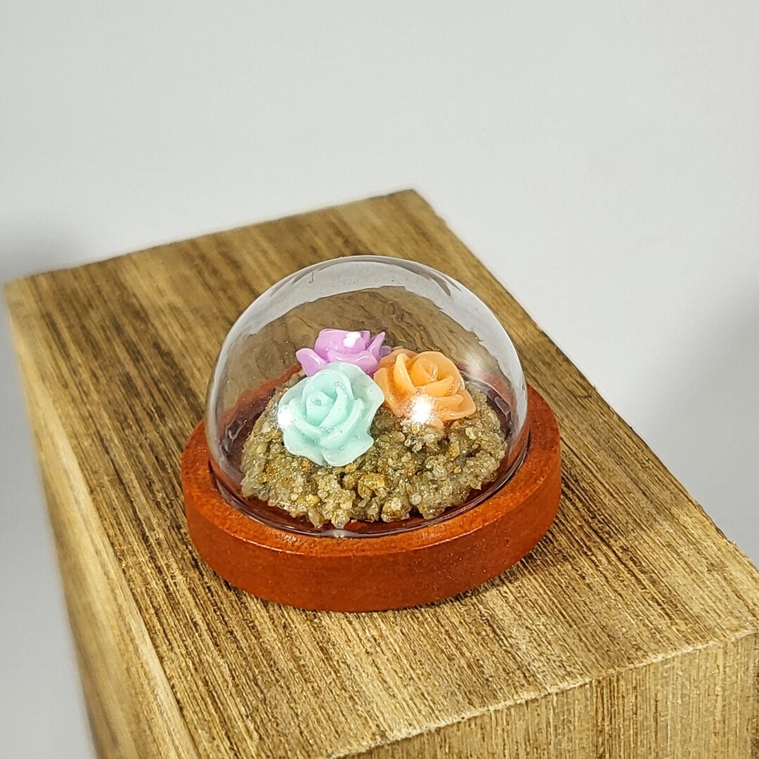 Mini Glass Terrarium With Micro Clay Plants/handmade Sculpture/mini ...
