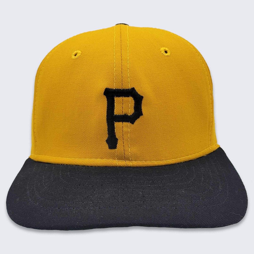 Pittsburgh Pirates Vintage 80s Leather Roman Pro Fitted Hat Yellow ...