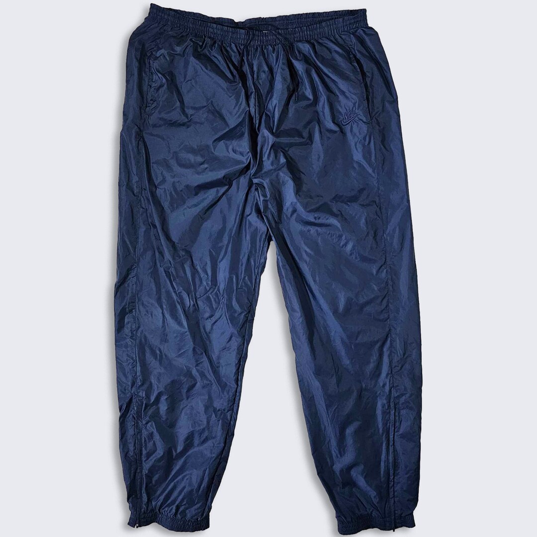 Nike Vintage 90s Windbreaker Navy Blue Jogger Pants Athletic Sweatpants ...