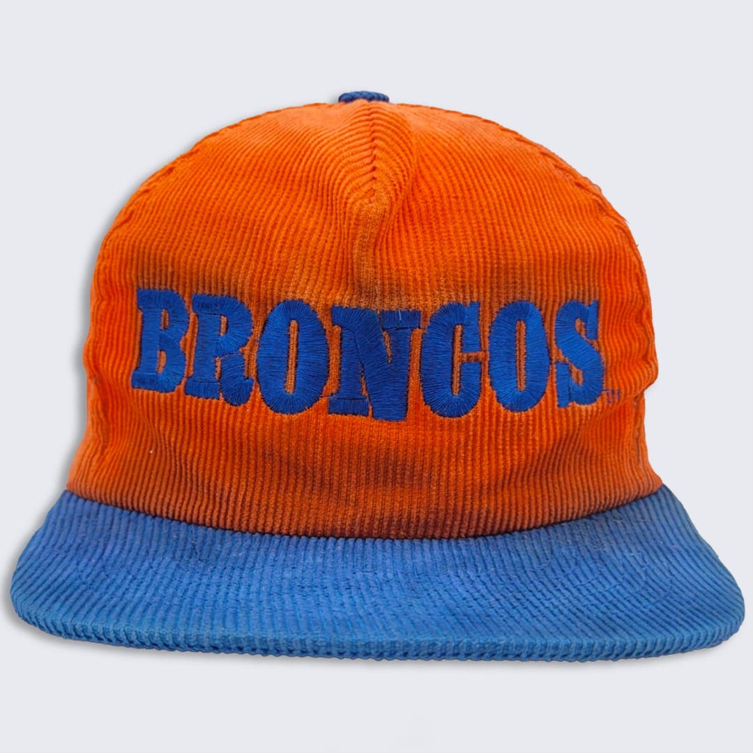 Denver Broncos Vintage 80s Corduroy Snapback Hat Orange & Blue Color ...