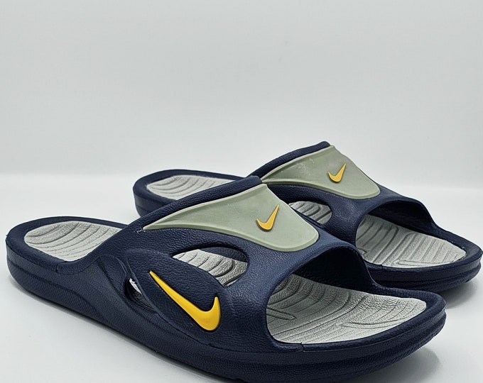 Nike Vintage Y2K 00s Slides Flip Flop Sandals - Blue and Gray Color - Size Men's 7 - Women's 8 ...
