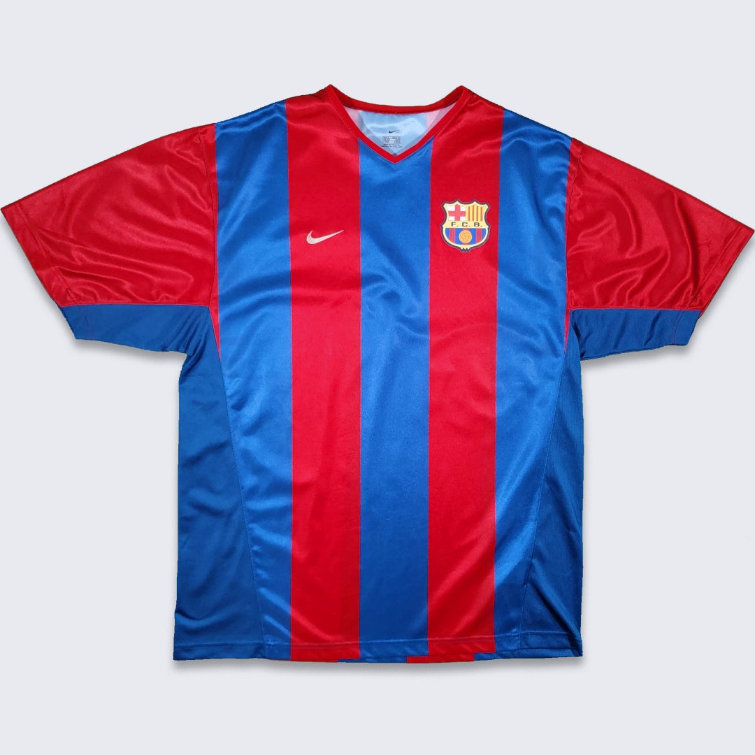 FC Barcelona Vintage Nike Soccer Jersey - Blue & Garnet Red FC Barcelona Vintage Nike Soccer Jersey - Blue & Garnet Red