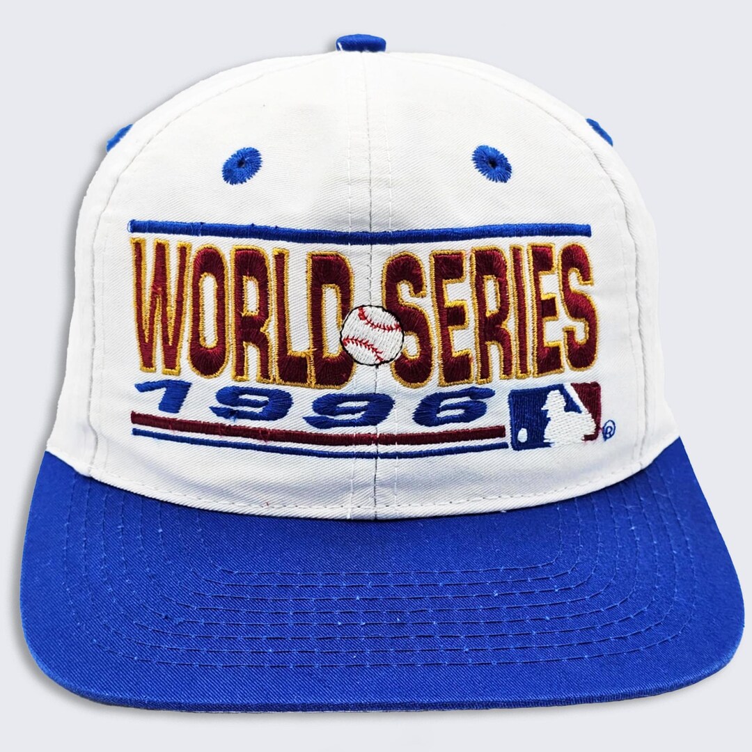 World Series Vintage 90s Logo Athletic Baseball Snapback Hat - New York Yankees Vs Atlanta ...
