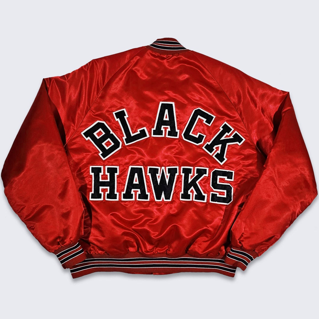 Chicago Blackhawks Vintage 80s Chalk Line Satin Bomber Jacket - NHL ...