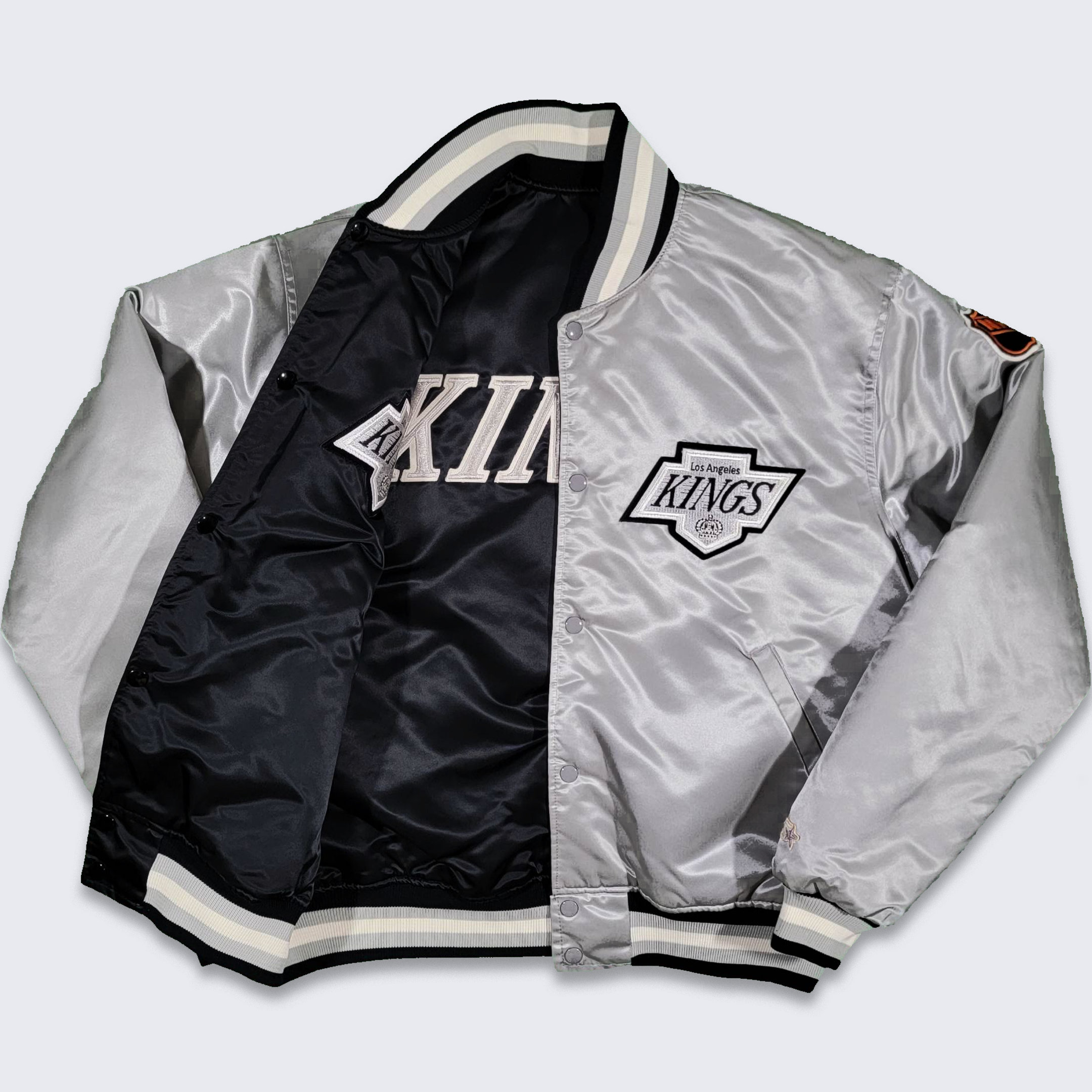 Los Angeles Kings Vintage Starter Reversible Satin Bomber Los Angeles Kings Vintage Starter Reversible Satin Bomber