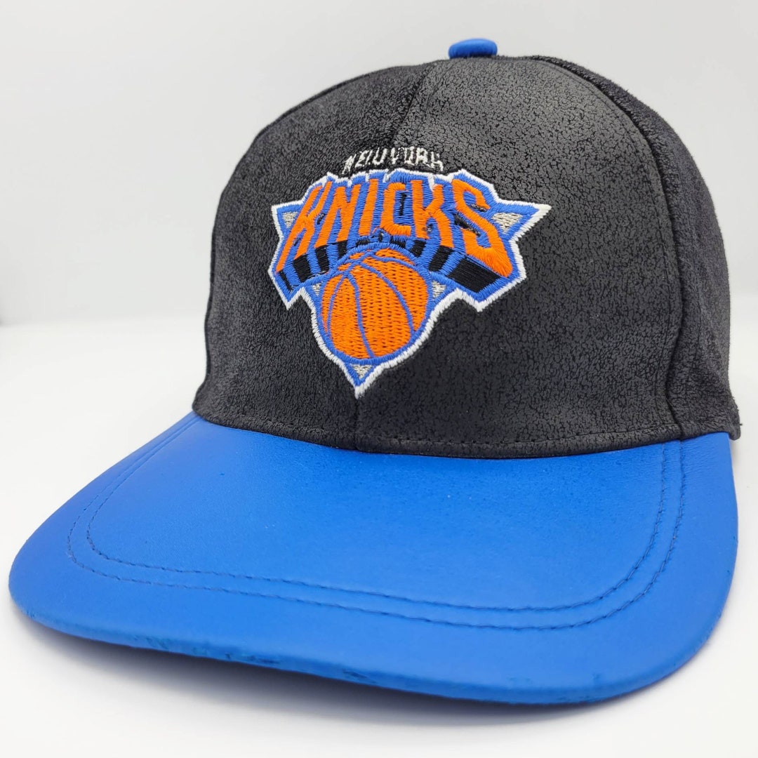 New York Knicks Vintage 90s Drew Pearson Strapback Hat Blue Black ...