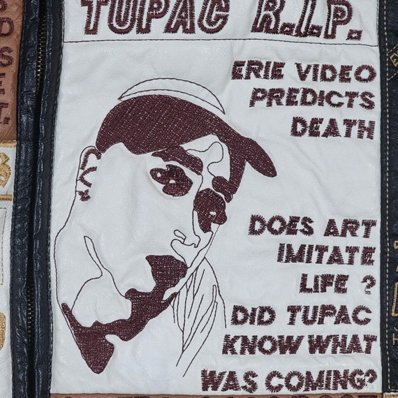 Tupac 2pac Shakur Vintage 90s Leather Jacket - Hip Ho… - Gem