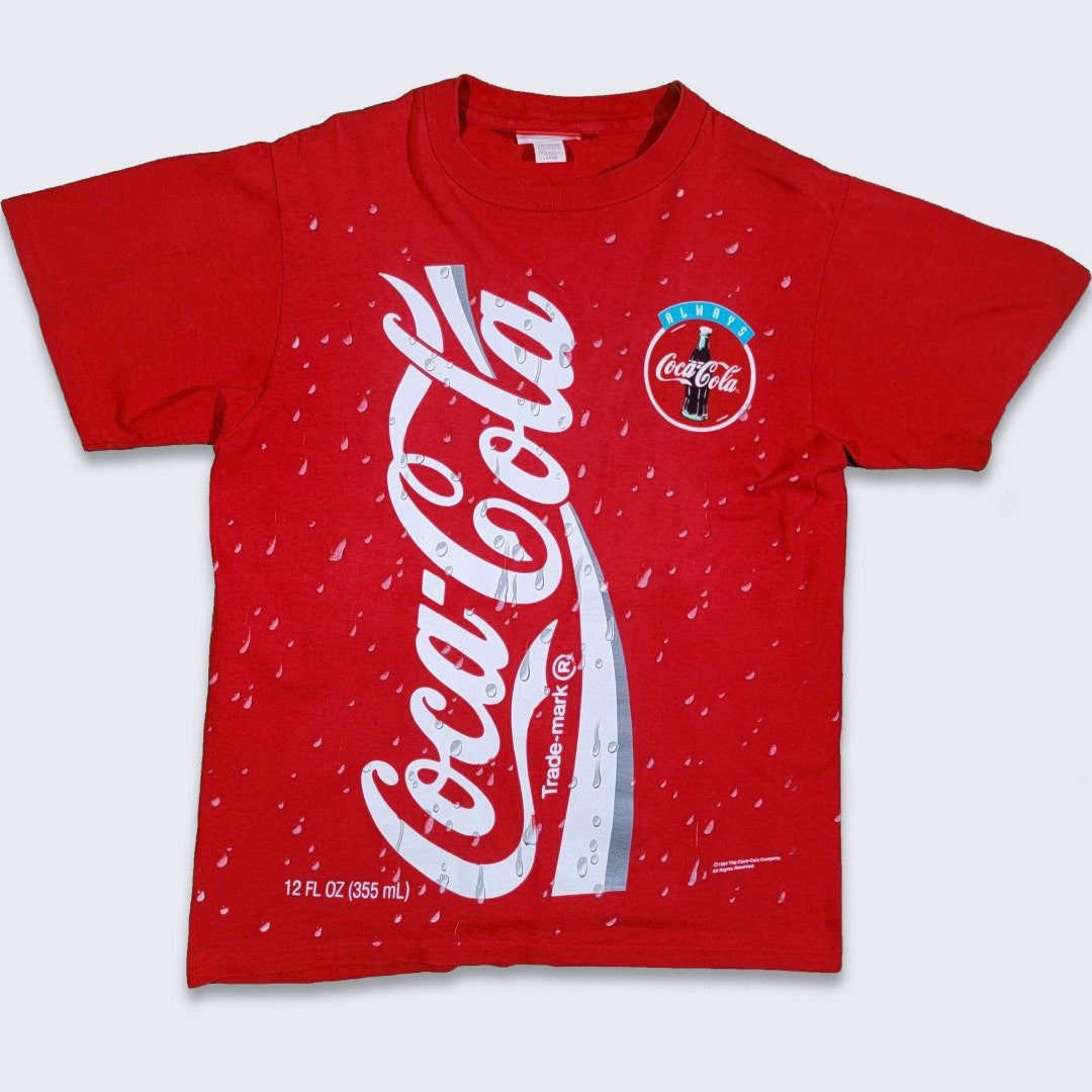 Coca Cola Vintage 90s Coke Can T-shirt - Single Stitch Red Tee - Made ...