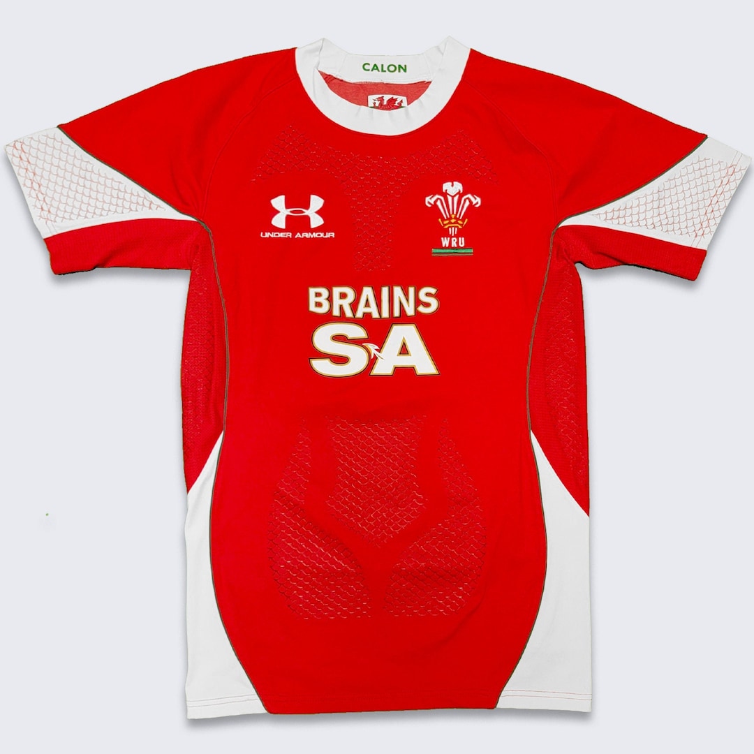 Wales Under Armor Welsh Rugby Union Jersey - Red and White Jersey Shirt ...