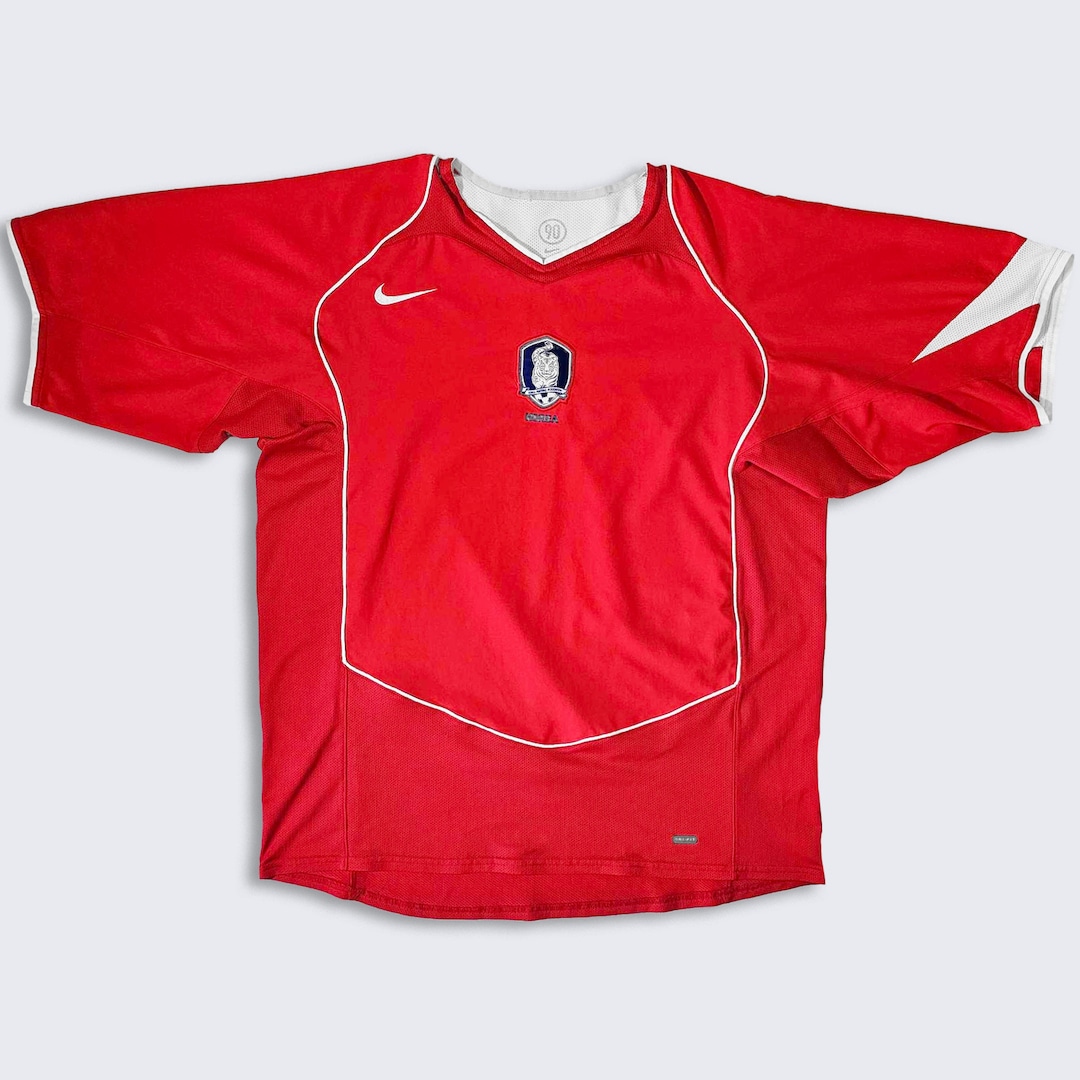South Korea Vintage Nike Total 90 Soccer Jersey - Red & White Color ...