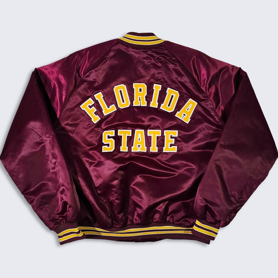 Florida State Seminoles Vintage 80s Chalk Line Satin Bomber Jacket FSU ...