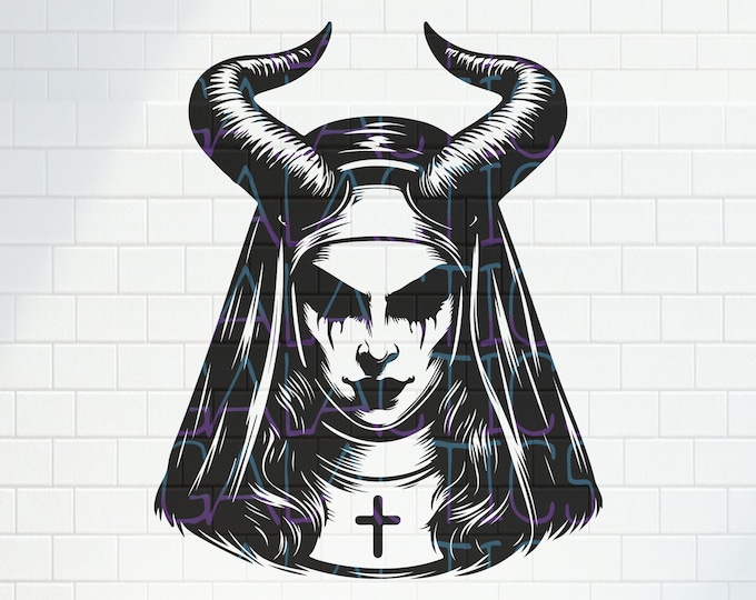 Evil Nun SVG / PNG, JPG Clipart / Satanic / Dark Occult / Devil Demon ...