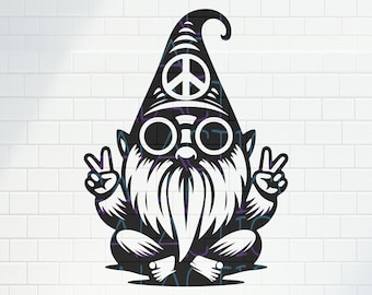 Hippy Gnome SVG / PNG Clipart / Peace Sign / Hippy / Zen Meditation ...