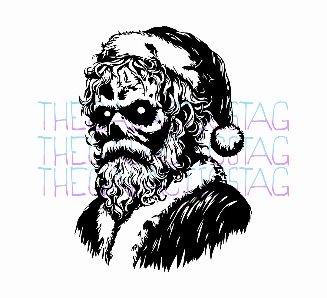 Zombie Santa / Gothic / Medieval Christmas / 2 Colors / PNG Vector SVG ...