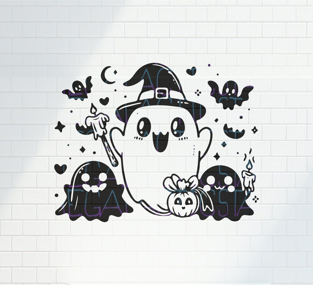 Cute Ghost Halloween / Clipart / Pagan / Folklore / Kawaii / PNG Vector ...