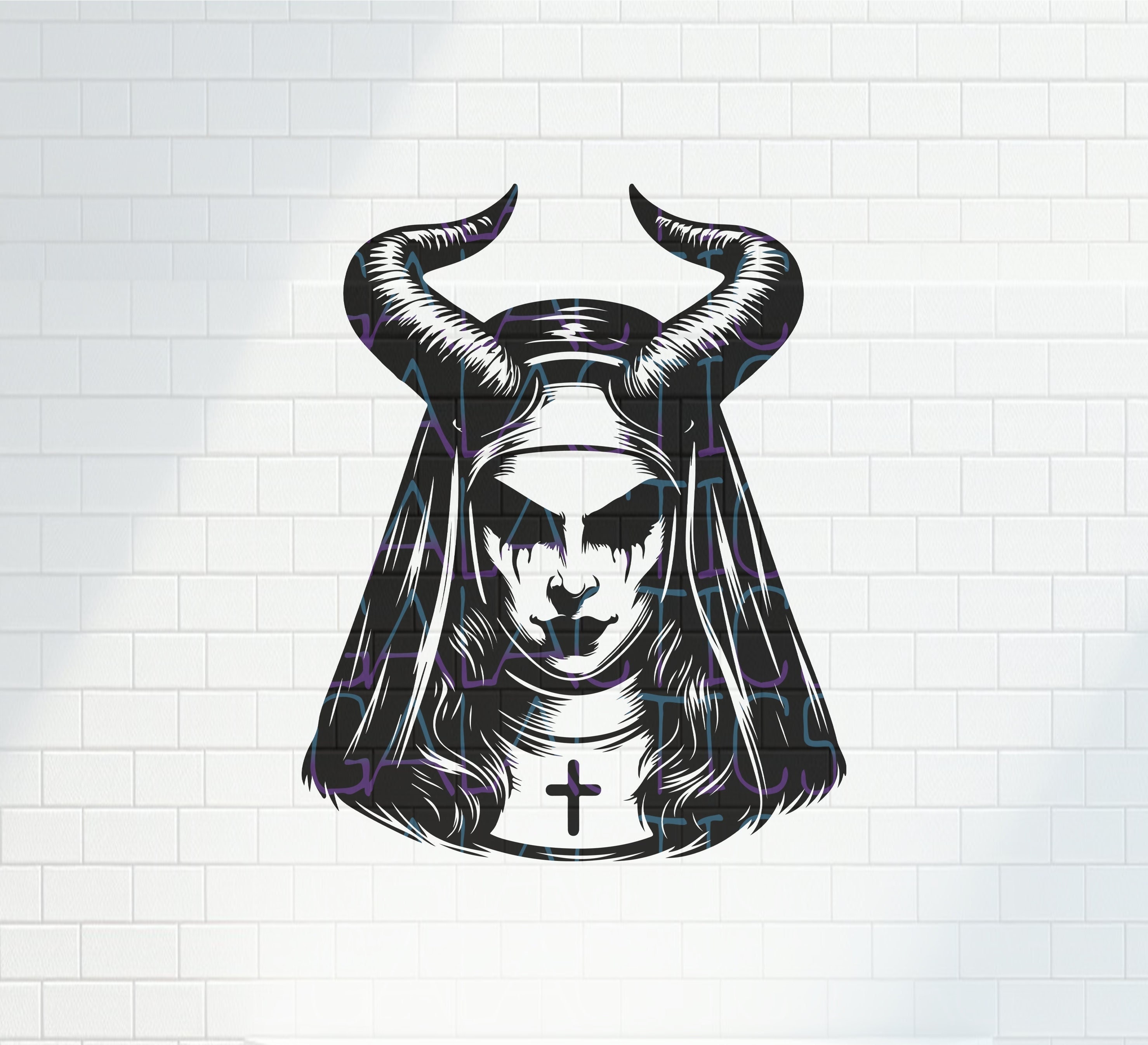 Demonic Nun SVG / PNG, JPG Clipart / Satanic / Dark Occult / Devil ...