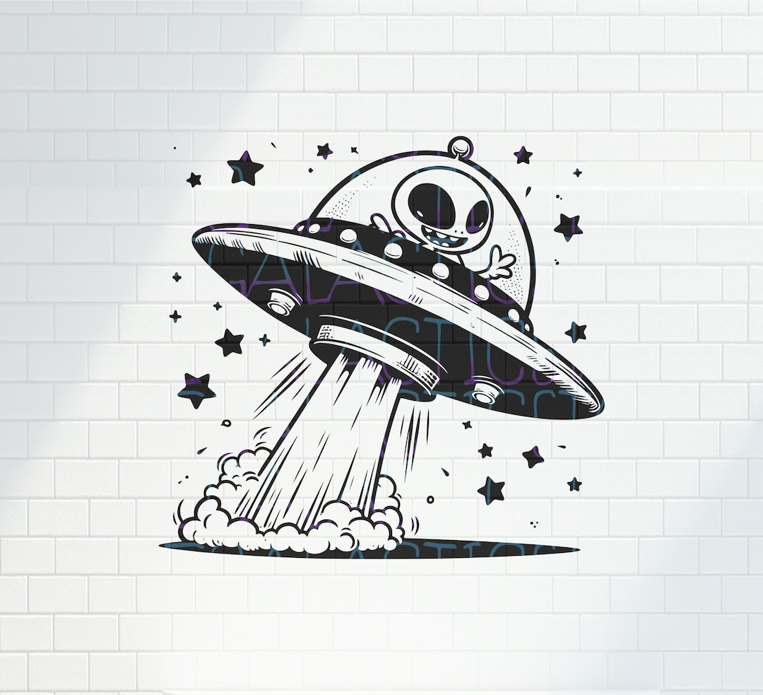 Alien Ship UFO SVG PNG File / Cute Space / Stars Planets / Kawaii ...