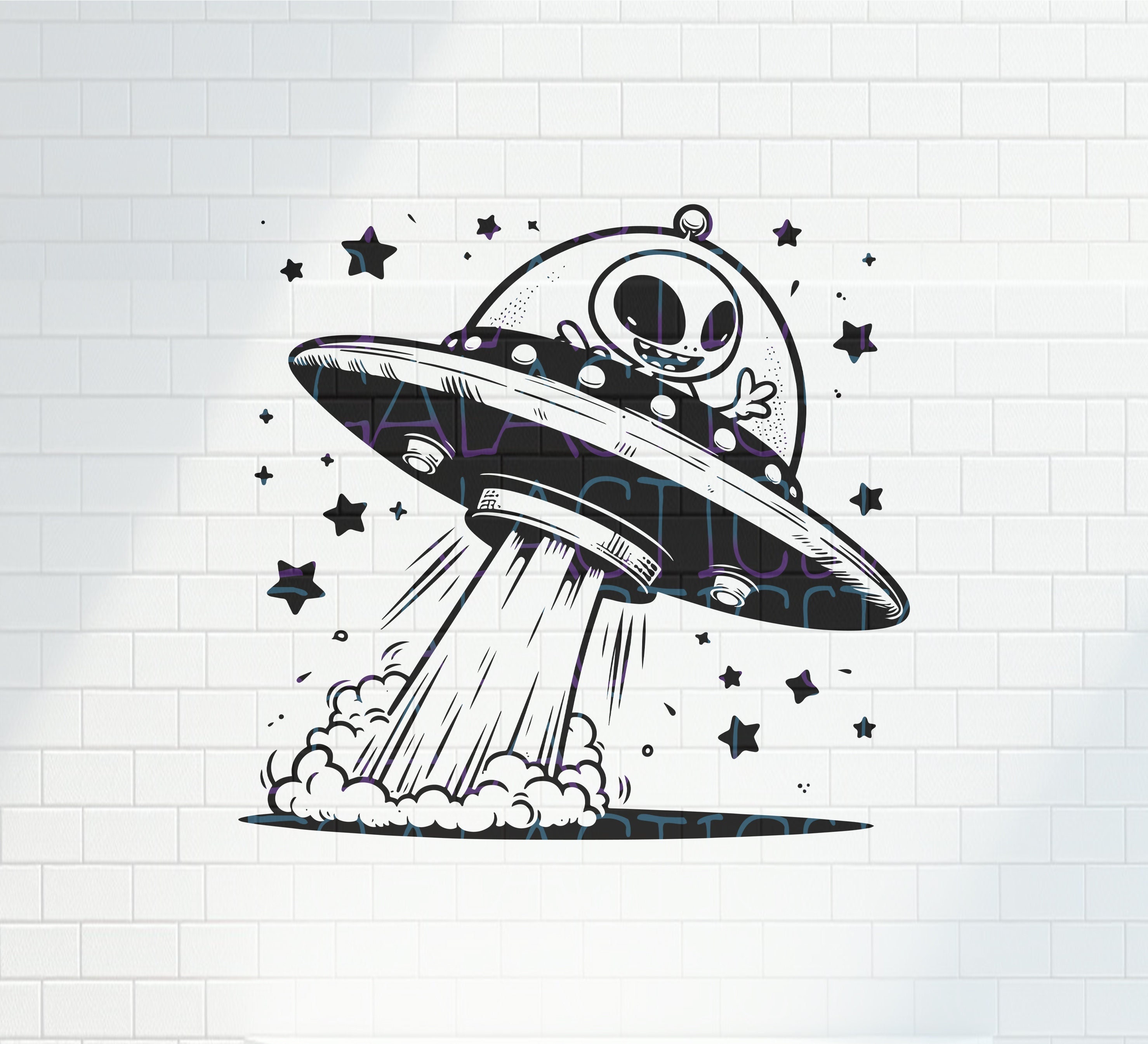 Alien Ship UFO SVG PNG File / Cute Space / Stars Planets / Kawaii ...