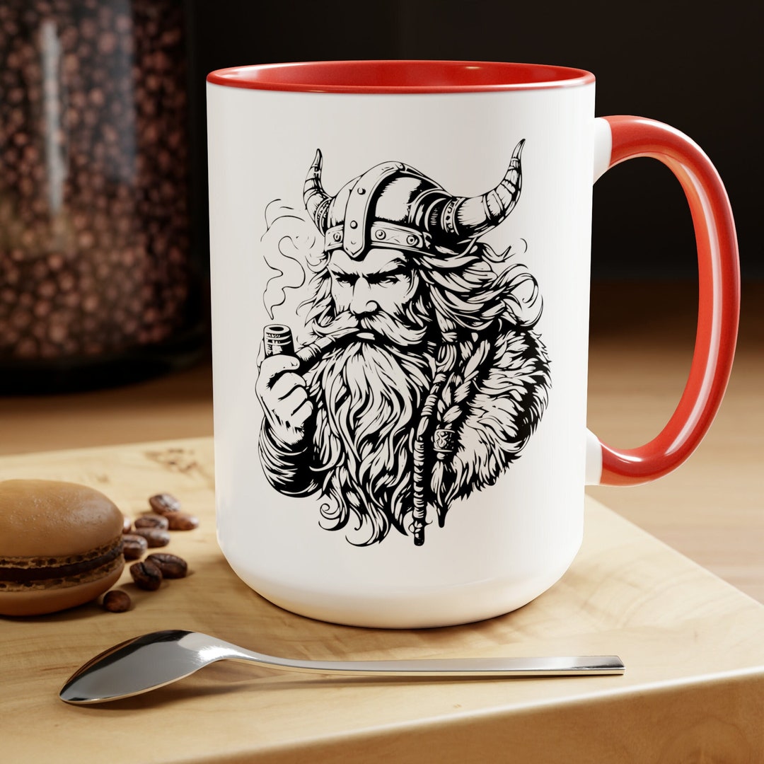 Viking Smoking a Pipe / SVG PNG JPG / Two Color Options / Pagan Norse ...