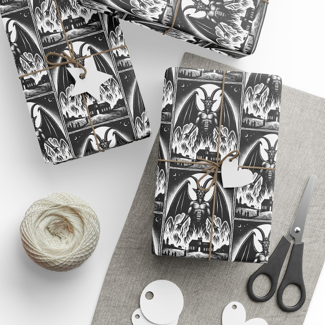 Satanic Death Metal Gift Wrap Wrapping Paper / Gothic / Eye Catching ...