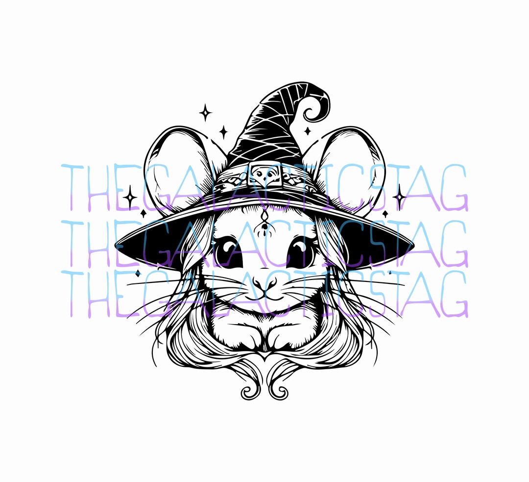 Witchy Mouse / Cute Animals / SVG, PNG, Vector / Fantasy / Kawaii ...