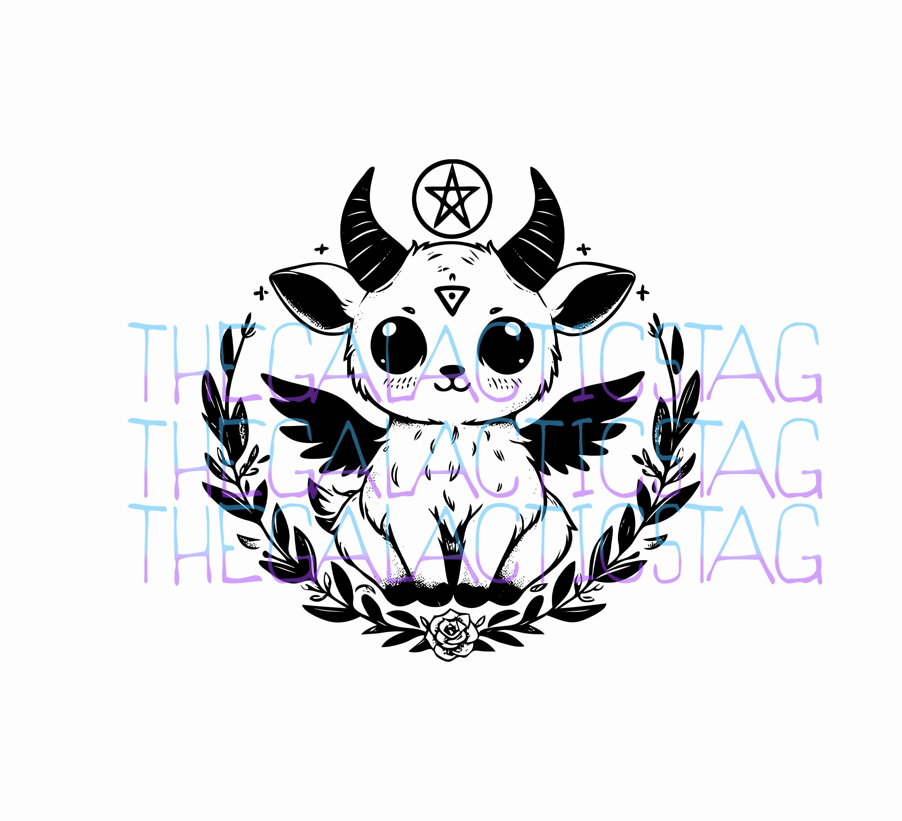 Cute Baphomet Design / SVG, PNG, JPG / Satanic / Dark Occult / Kawaii ...