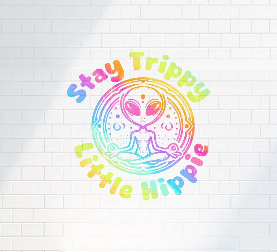 Trippy Alien Hippie / SVG, PNG, JPG / Hippy / Zen Meditation / Cute ...