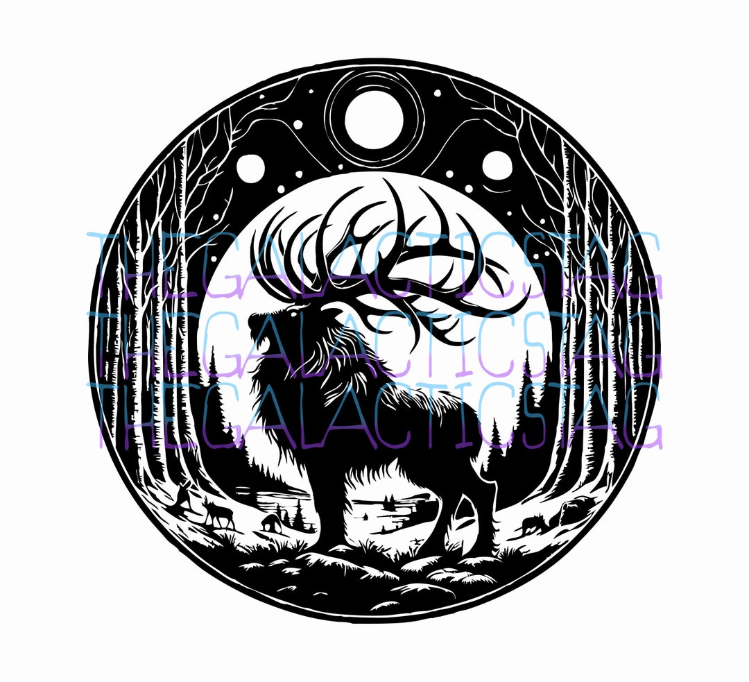Mythic Elk God / SVG PNG Vector / Transparent File for Print ...