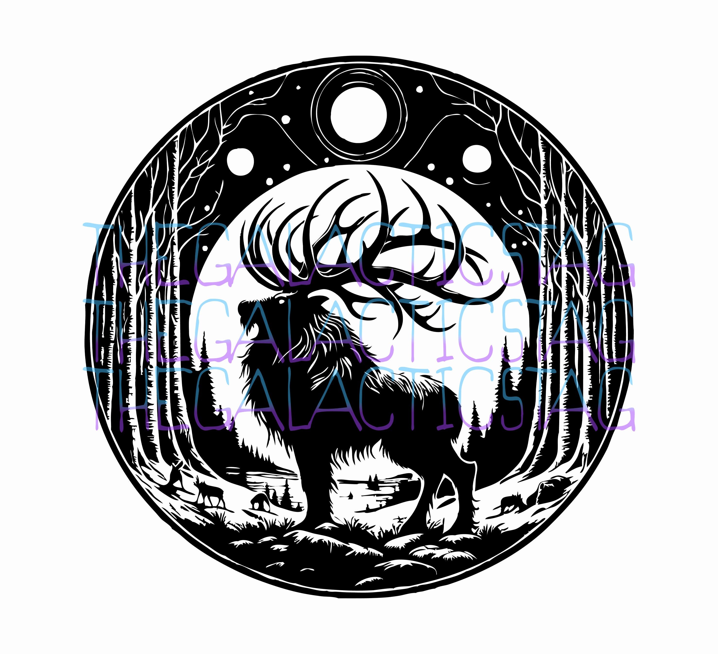 Mythic Elk God / SVG PNG Vector / Transparent File for Print ...