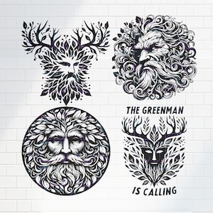 Greenman Bundle / Pagan / Medieval Celtic Design / Tattoo Flash / PNG ...