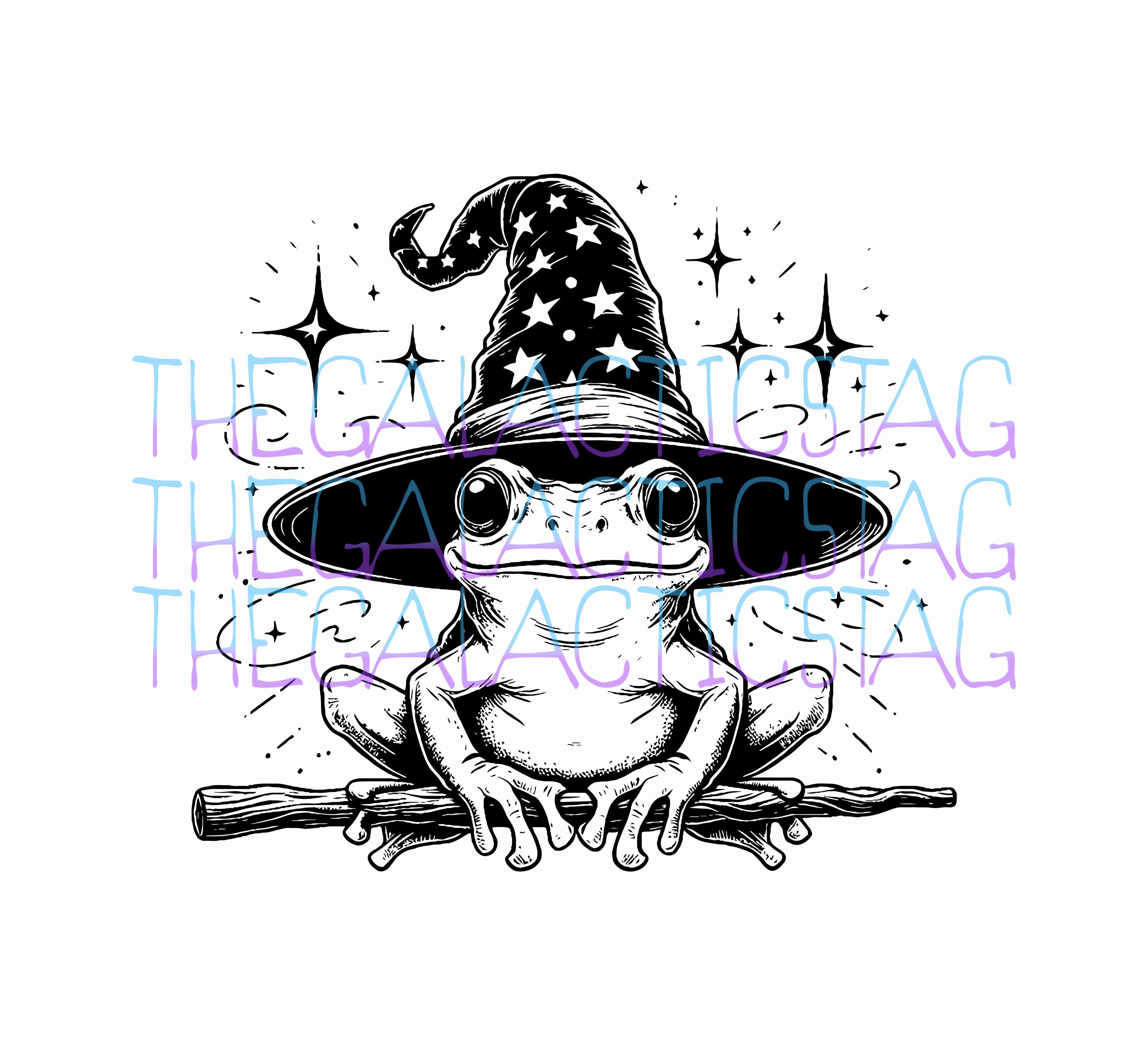 Frog Wizard / Witch & Hat, Wand / SVG, PNG, JPG / Witchy Style ...