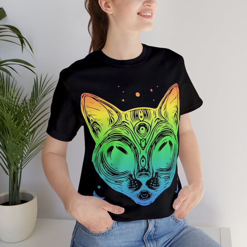 Trippy Alien Kitty / SVG, PNG, JPG / Baphomet / Dark Black Cat / Cute ...