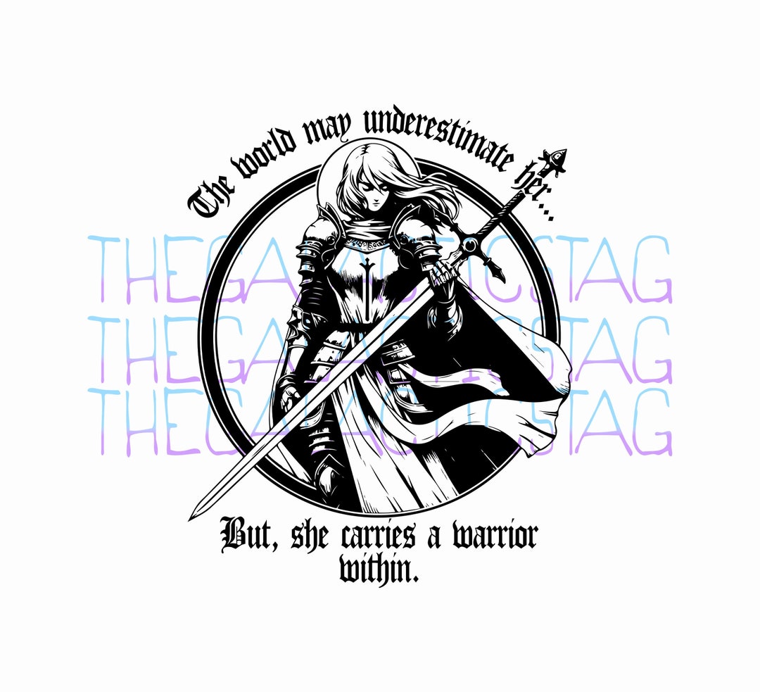 Female Warrior Knight Quote / SVG, PNG, Vector / Clipart Original ...
