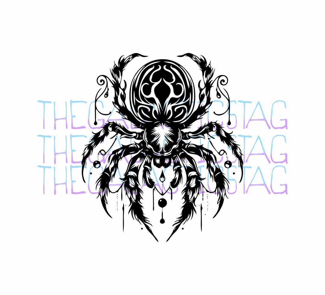 Gothic Spider Tattoo Flash / PNG Vector SVG AI / File for Lasercut ...
