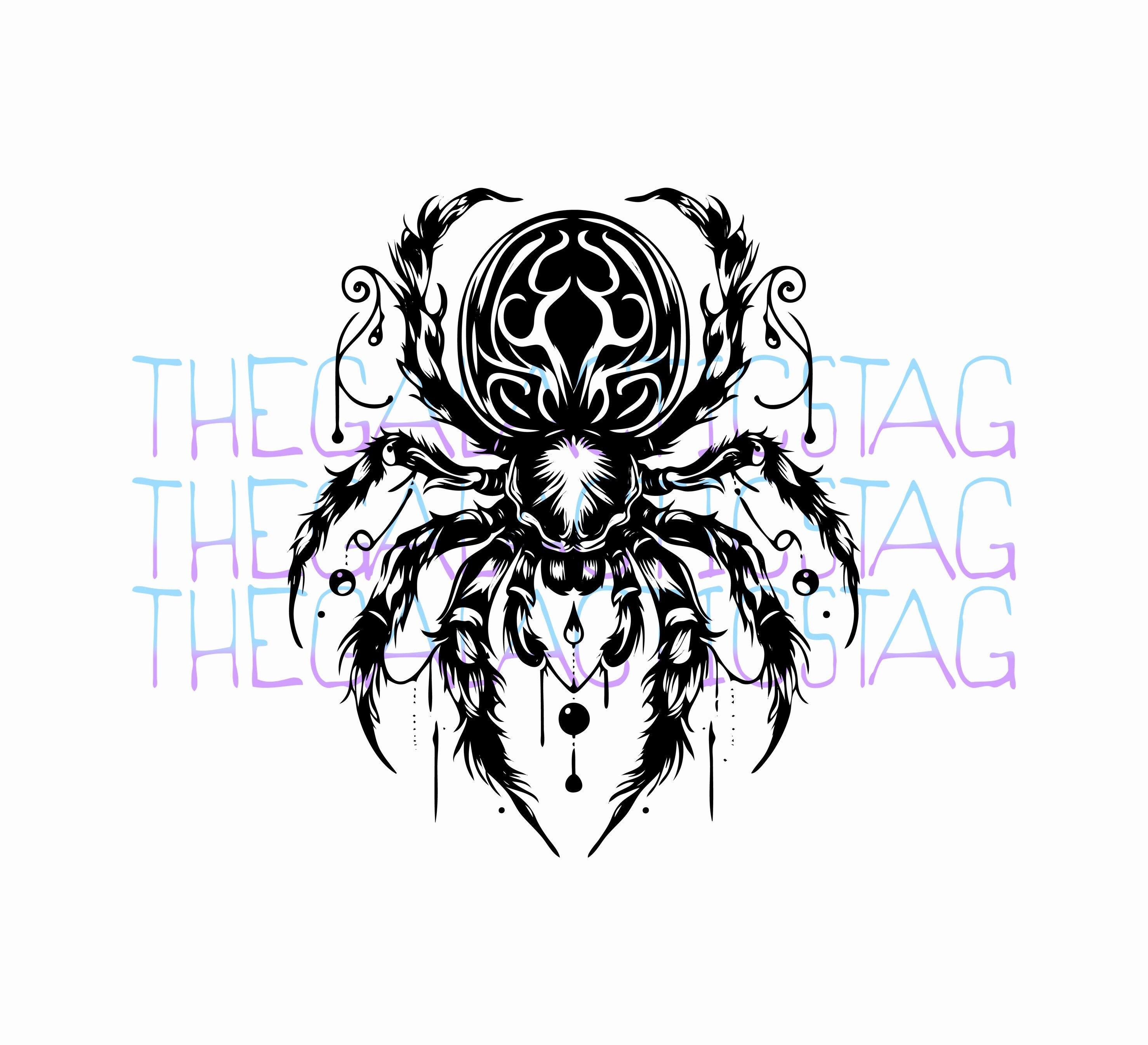 Gothic Spider Tattoo Flash / PNG Vector SVG AI / File for - Etsy