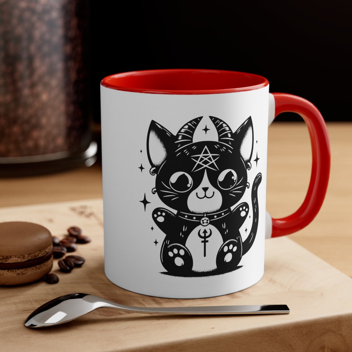 Satanic Lucky Cat Design / SVG, PNG, JPG / Satanic / Dark Occult / Cute ...