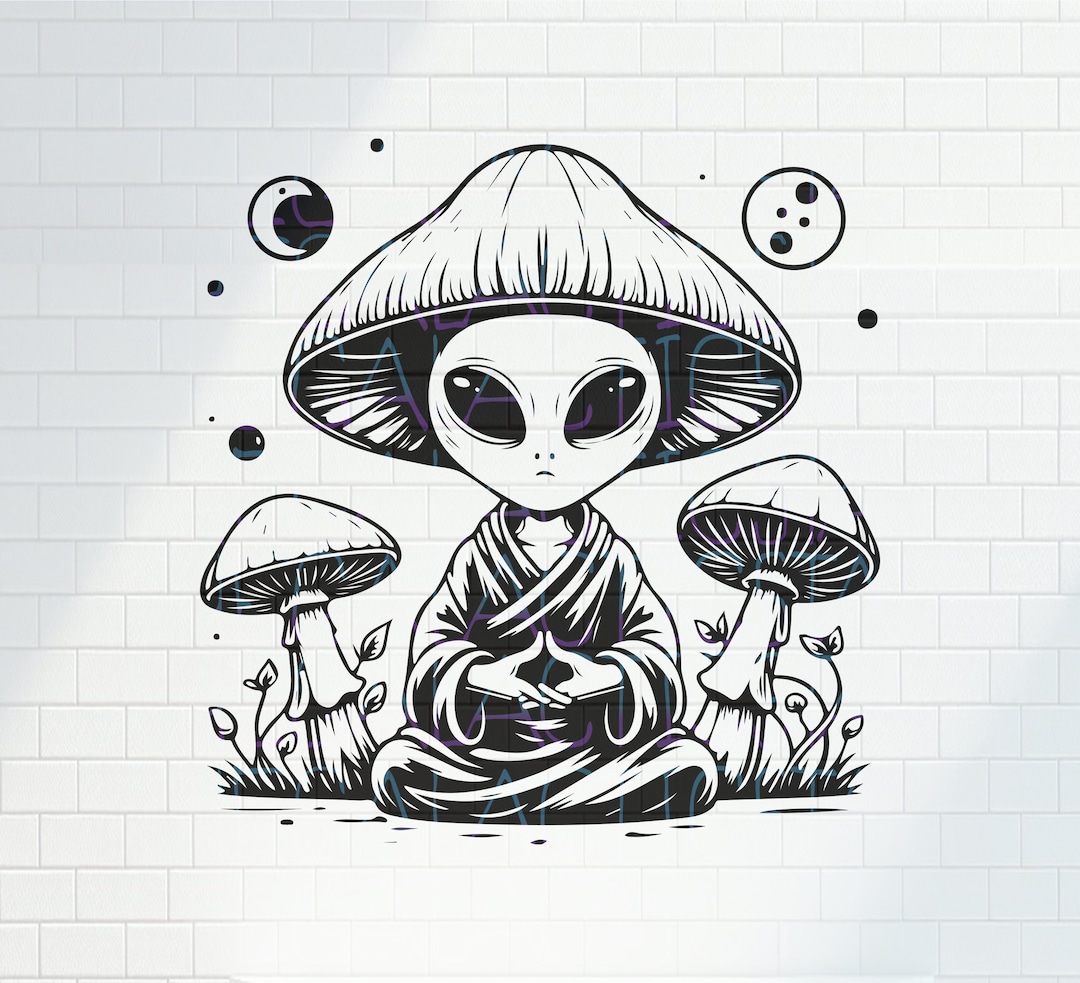 Alien Mushroom Trippy / SVG, PNG, JPG / Hippy / Zen Meditation / Cute ...