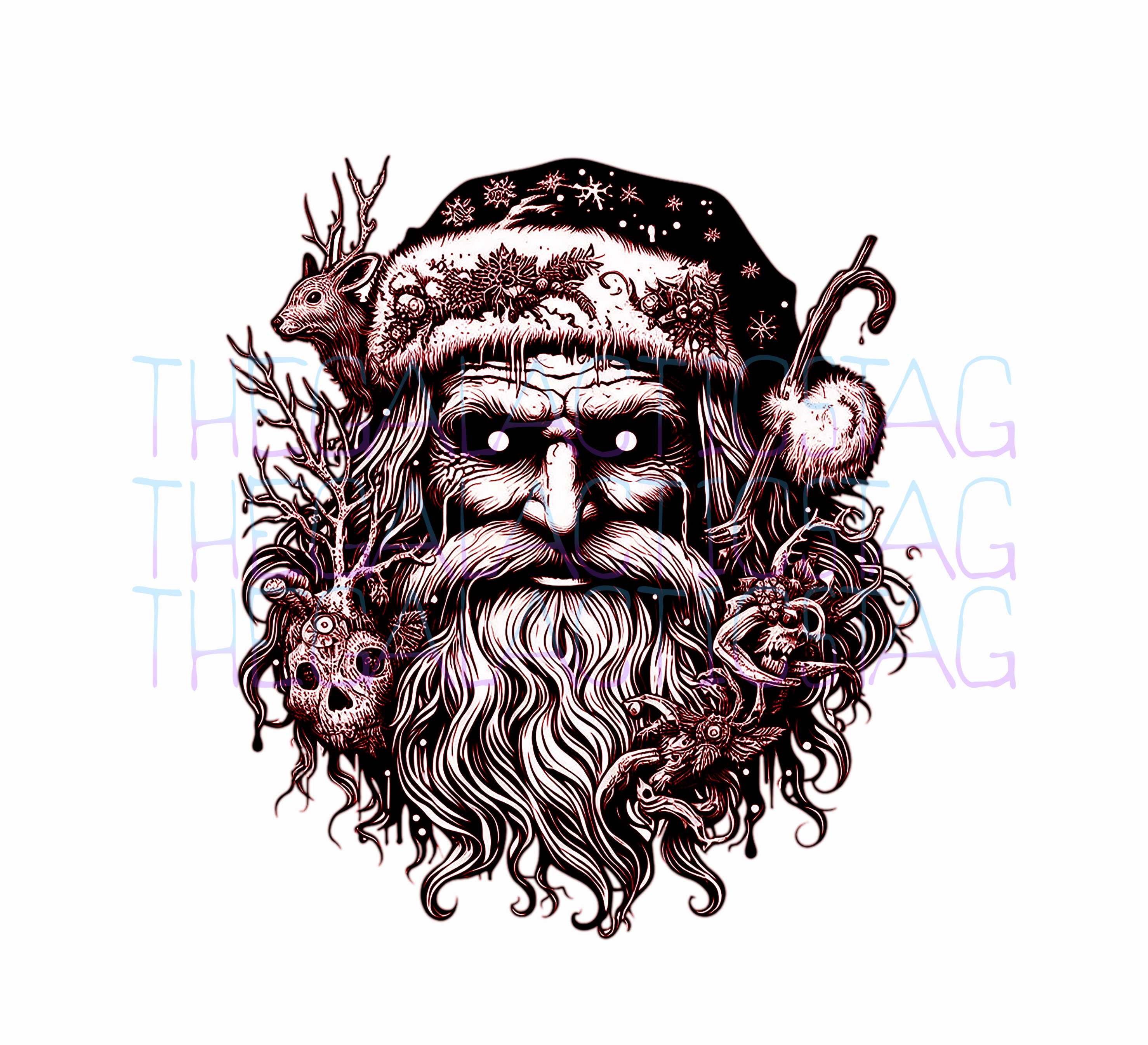 Dark Santa / Gothic / Medieval Christmas / 3 Colors / PNG Vector SVG AI ...