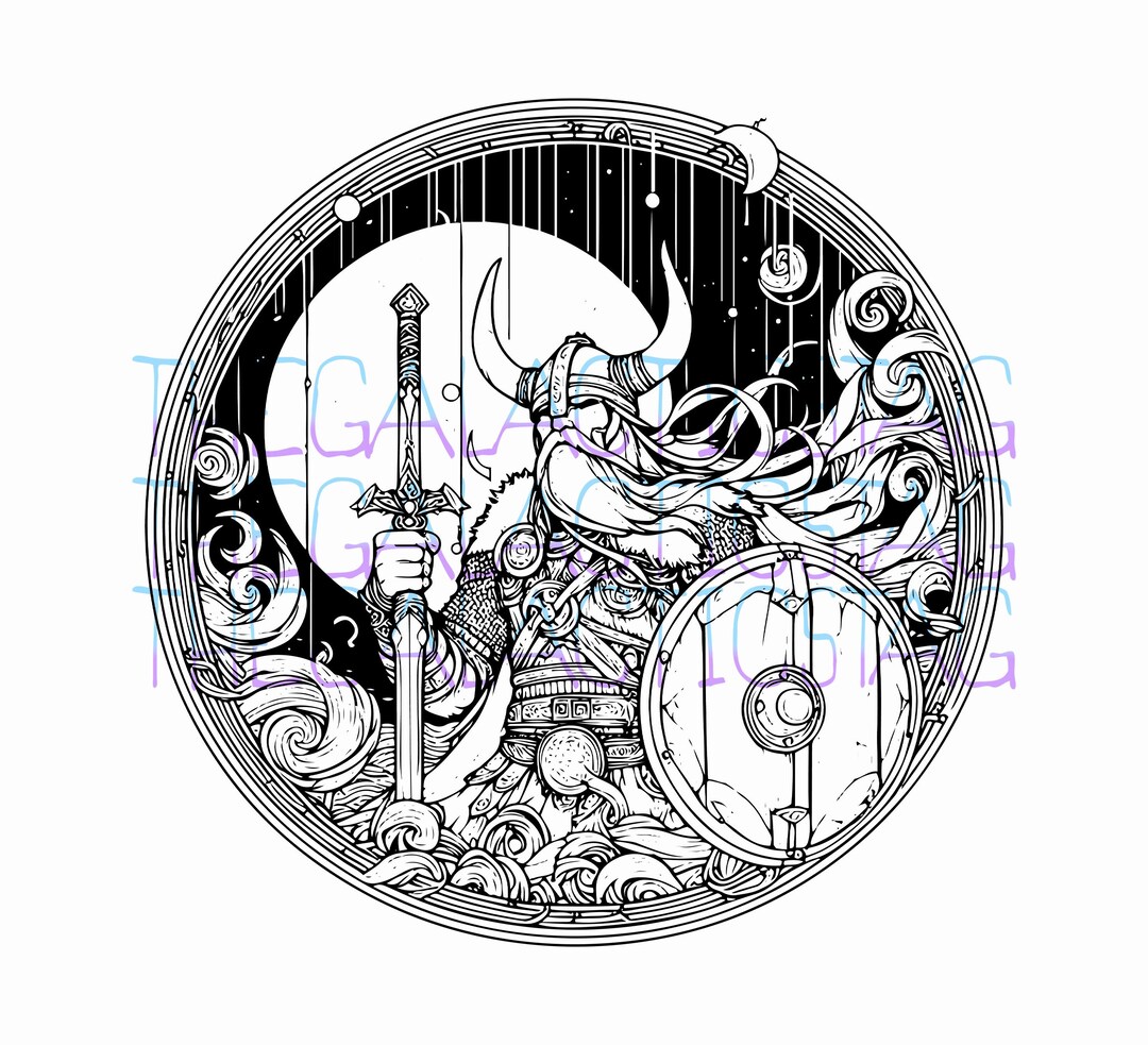 Viking Warrior Moon / SVG PNG Design /vector / Clipart / Fantasy ...