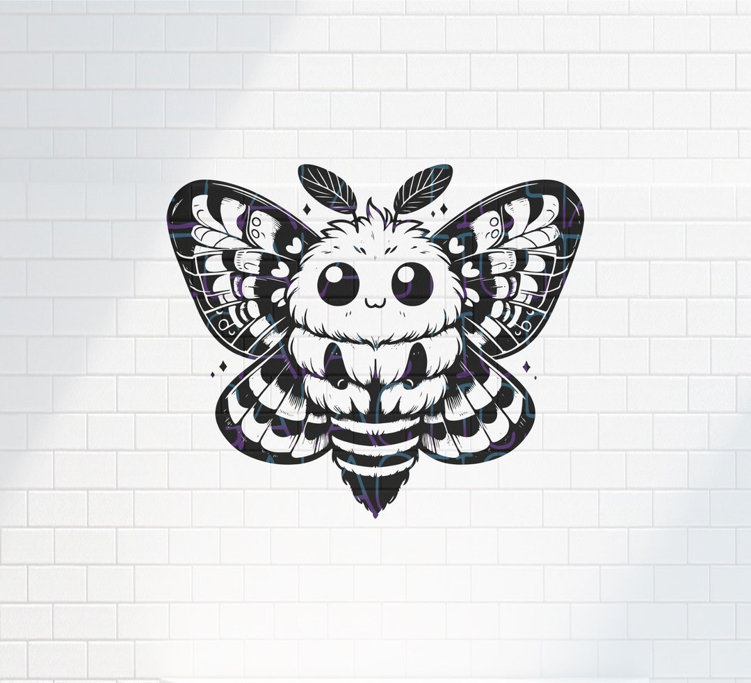 Cute Death's Head Moth / SVG, PNG / Clipart Original / Kawaii Fantasy ...