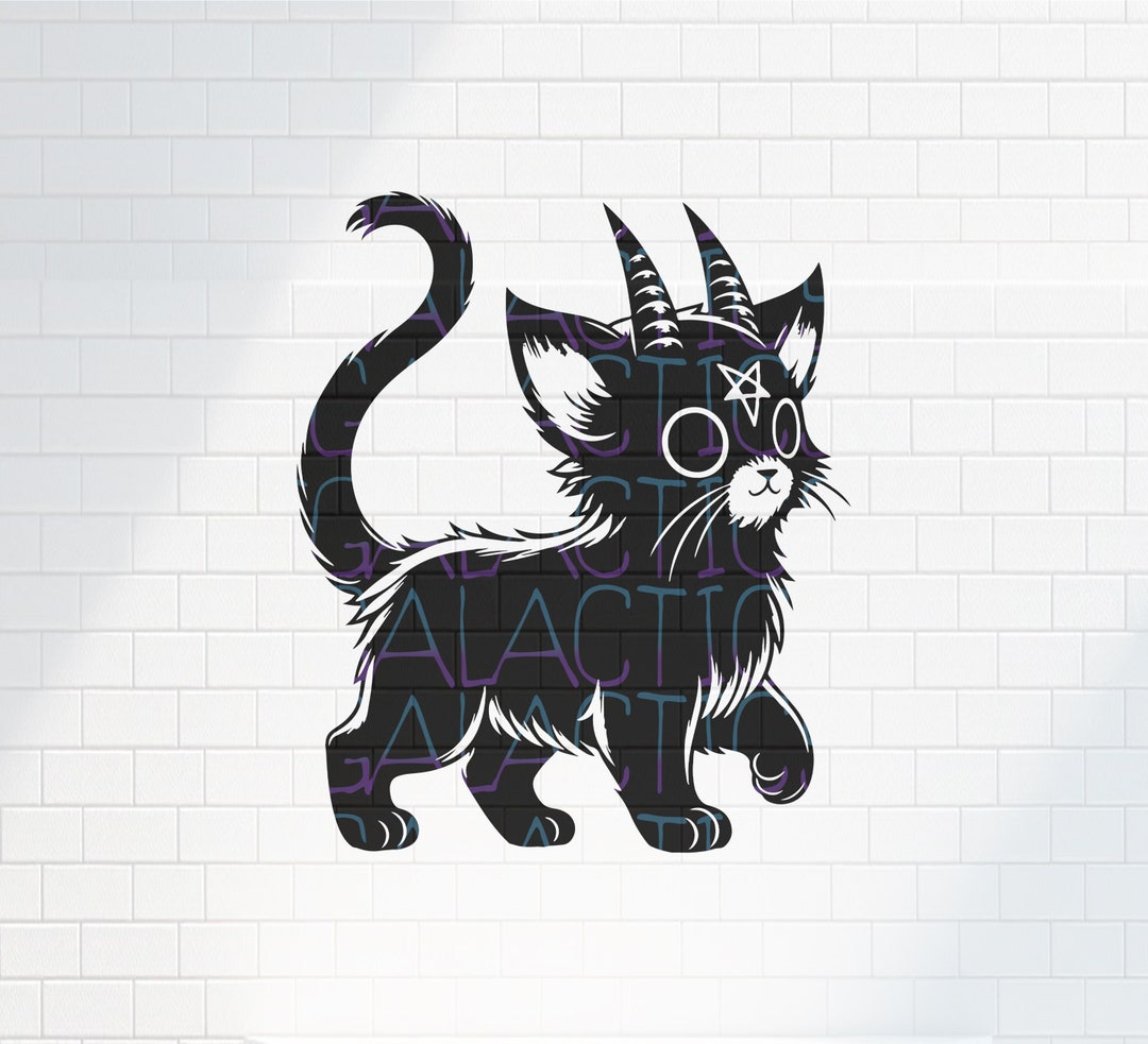 Black Cat Pentagram Design / SVG, PNG Vector / Satanic / Dark Occult ...
