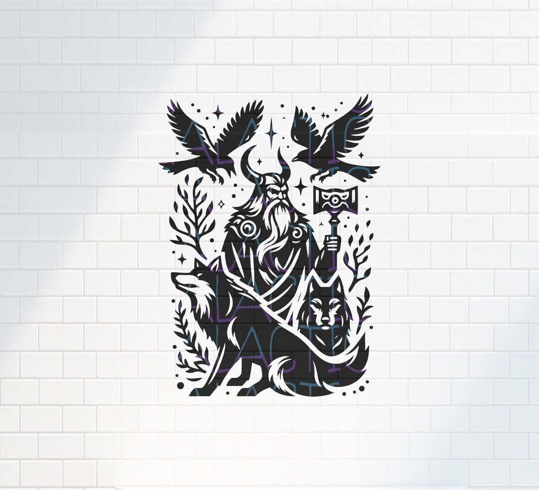 Odin Raven Wolf / SVG PNG JPG / Norse Viking Design / Transparent ...