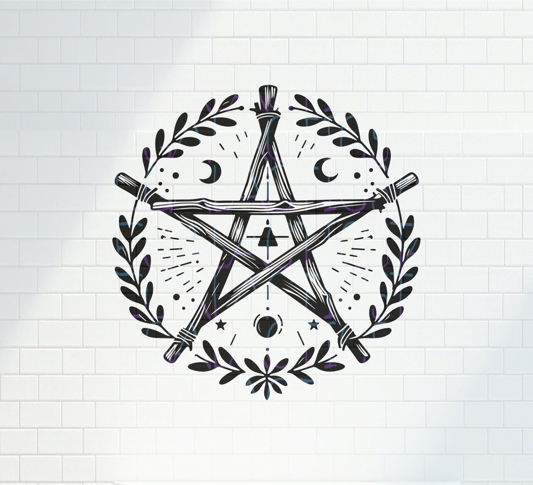 Witchy Pentacle / Pagan / Medieval Celtic Design / Floral / PNG Vector ...