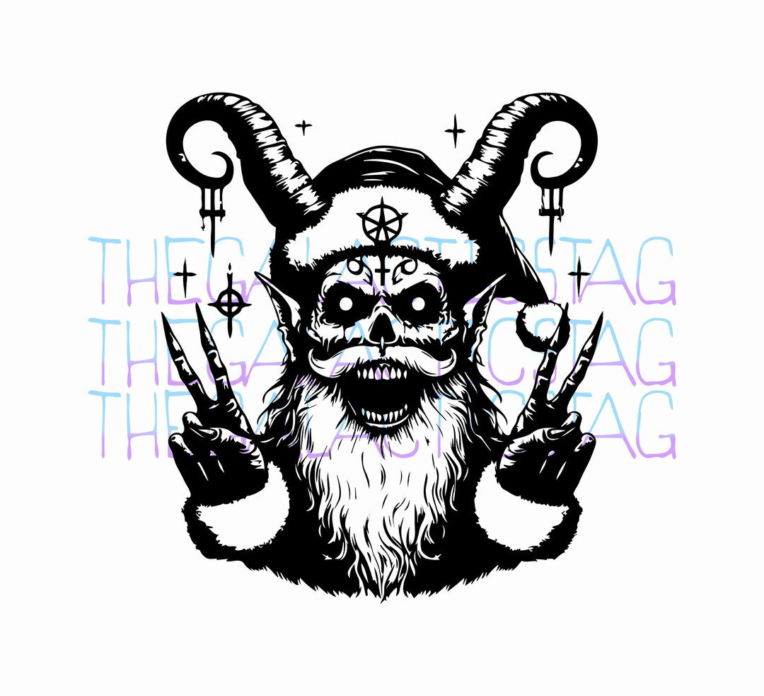 Demon Santa / Gothic / Medieval Xmas / Satanic / PNG Vector SVG AI ...