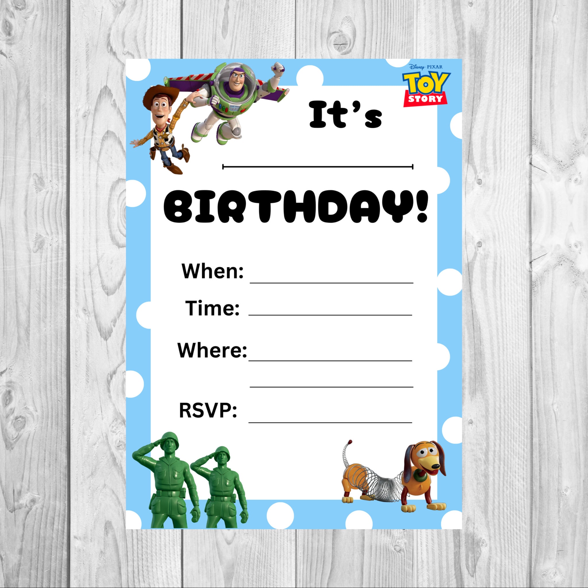 Printable Toy Story Birthday Invitation | Editable Digital Template ...